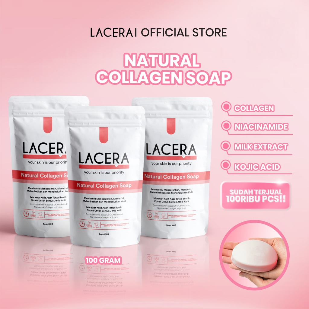 Jual Lacera Bar Soap Daily Bundling Brightening Collagen 100g I Sabun ...