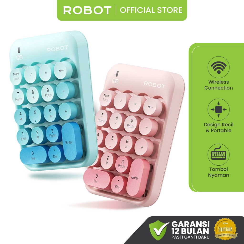 Jual ROBOT Keyboard Numeric RK02 Wireless Tanpa Kabel Koneksi 2.4G ...