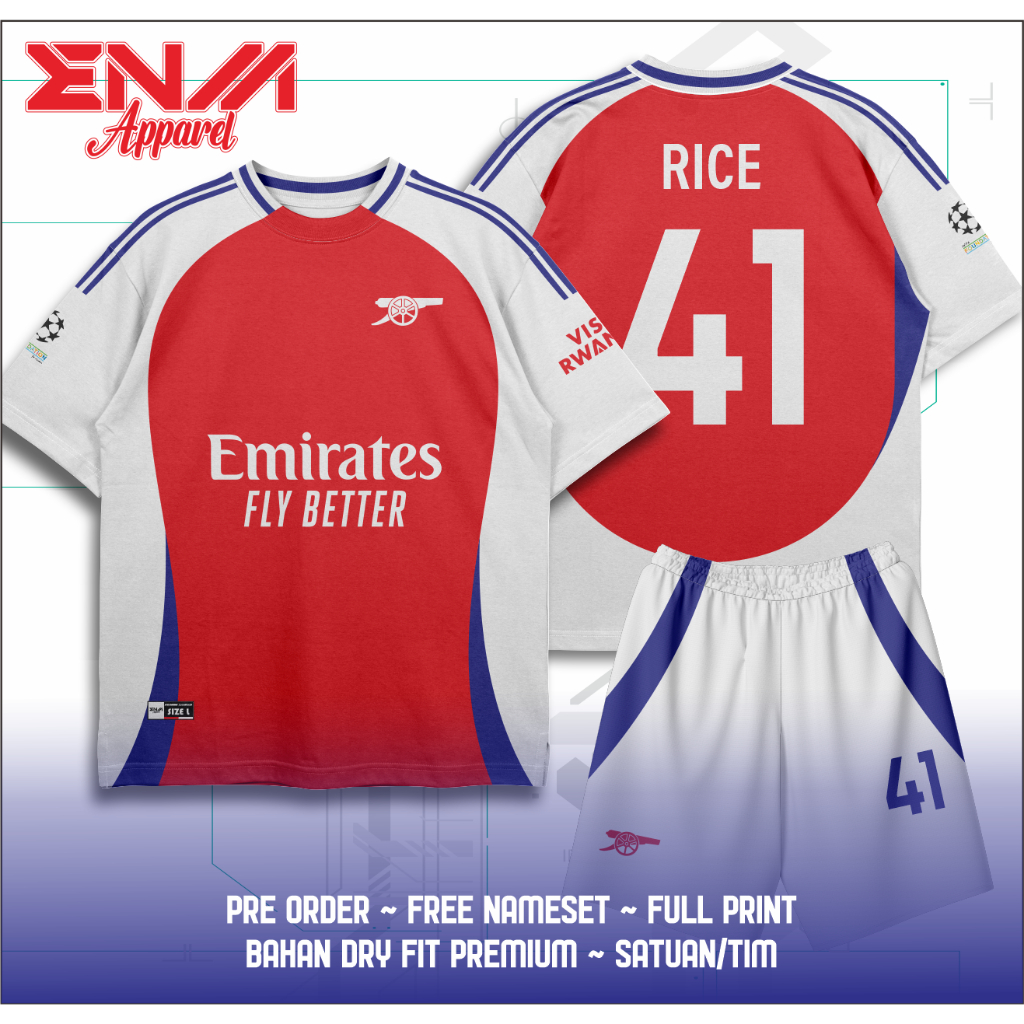 Jual Jersey bola custom ARSENAL terbaru free desain nama dan nomer full ...