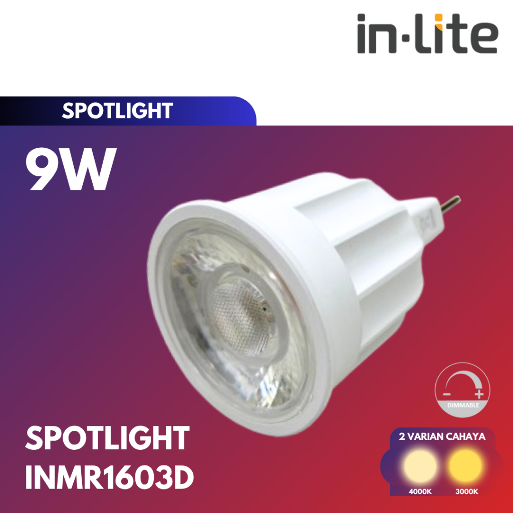 Jual IN-LITE LED SPOTLIGHT INMR1603D 9 WATT BEAM ANGLE 24° FITTING MR16 ...