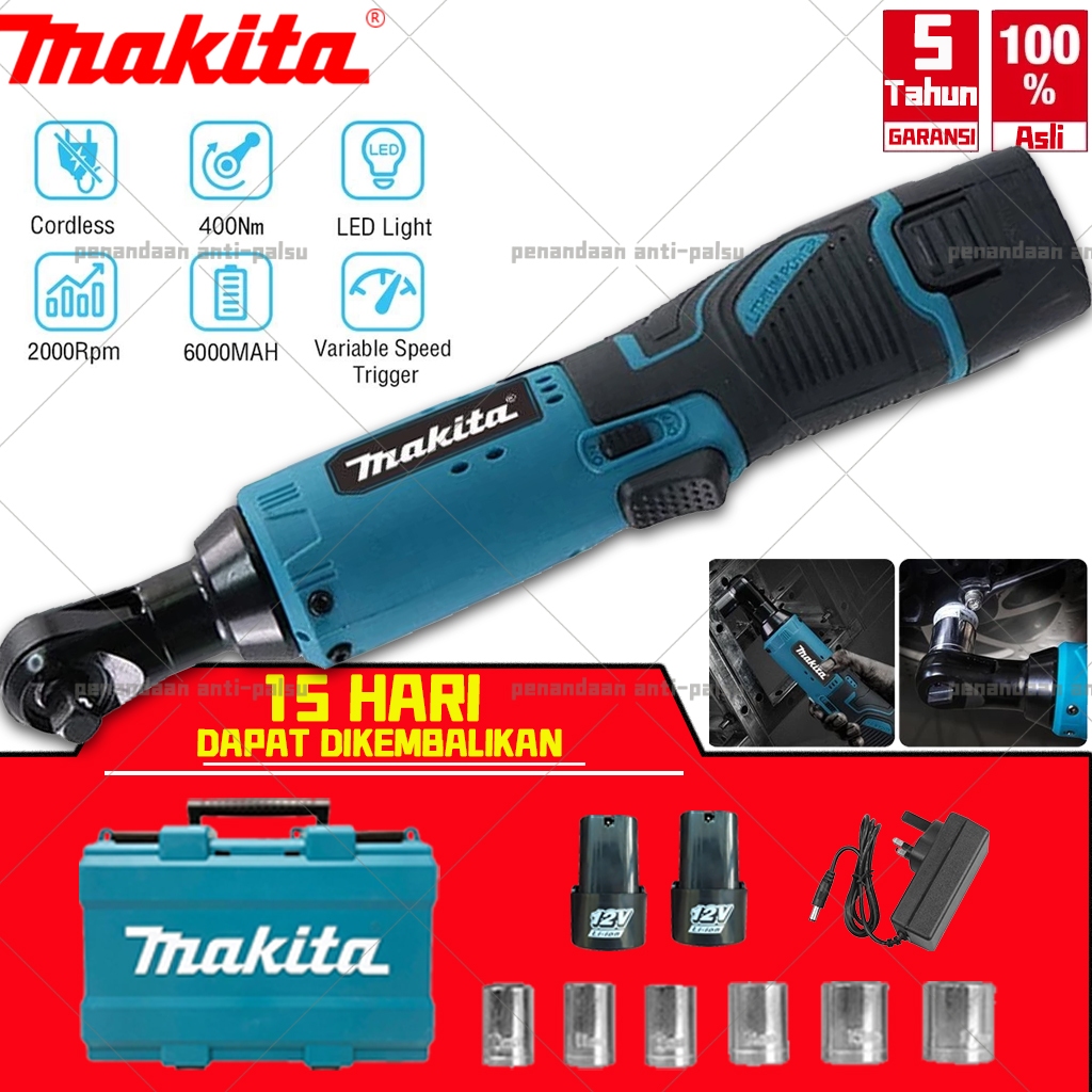 Jual Ratchet Tanpa Kabel Makita 12V dengan 2 Baterai Lithium, Ratchet ...
