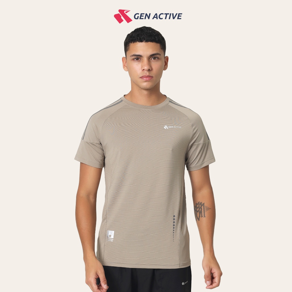 Jual Gen Active Kaos Pria Dry Fit Baju Olahraga Cowok Pakaian Running Gym Fitness Padel Ice Silk ...