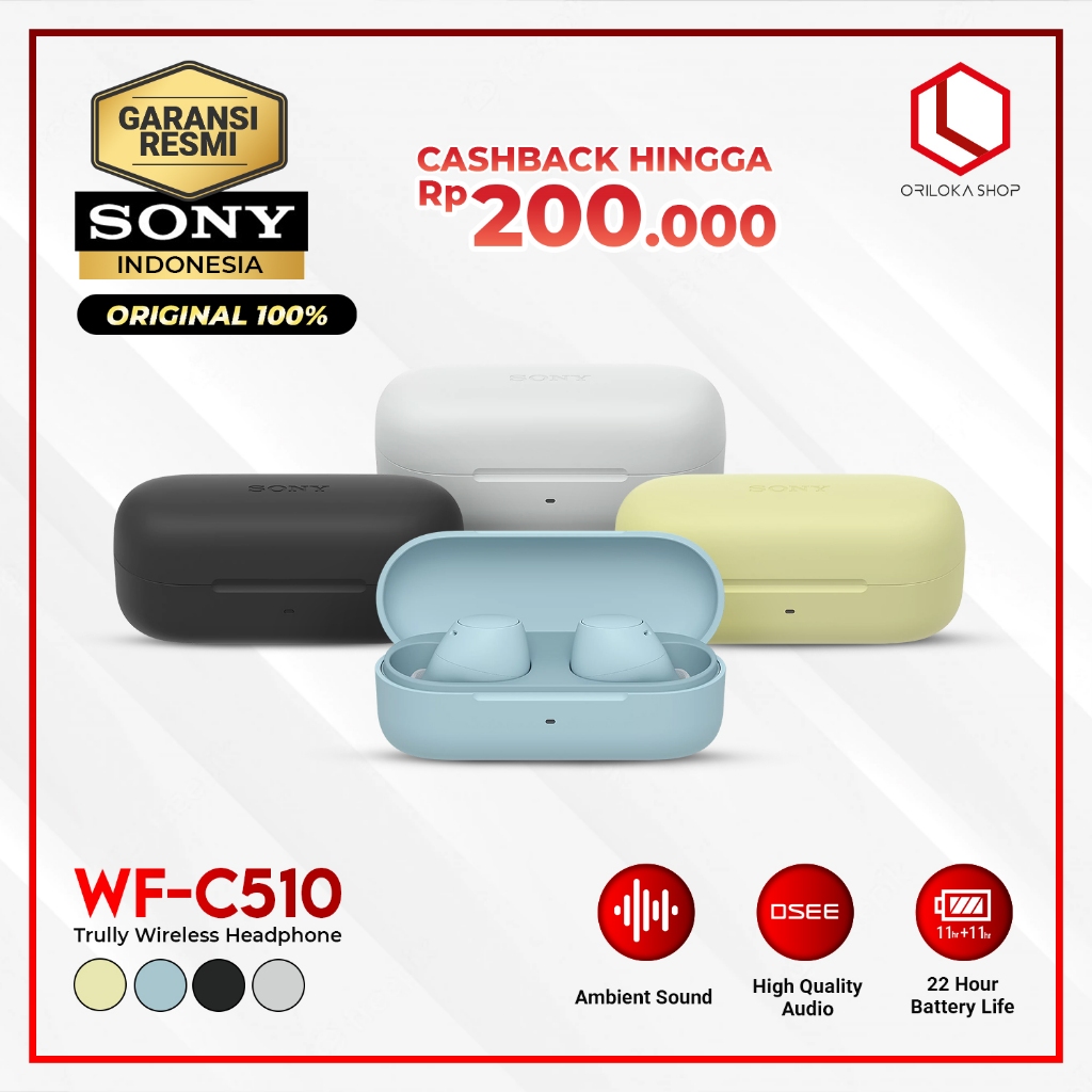 Jual Sony WF-C510 / WFC 510 Truly Wireless Bluetooth Earbuds With Multiple Connection - Garansi ...