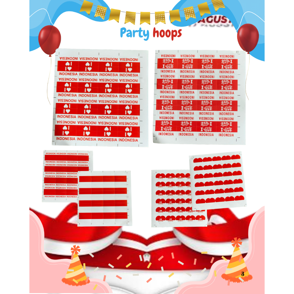 Jual Tempelan Pipi Bendera - Sticker Pipi Merah Putih - indonesia 17 ...