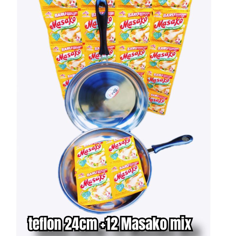 Jual Paket Hemat Teflon Stainles 24 cm+ 24 Pcs Masako Sachet 8,5 gr ...