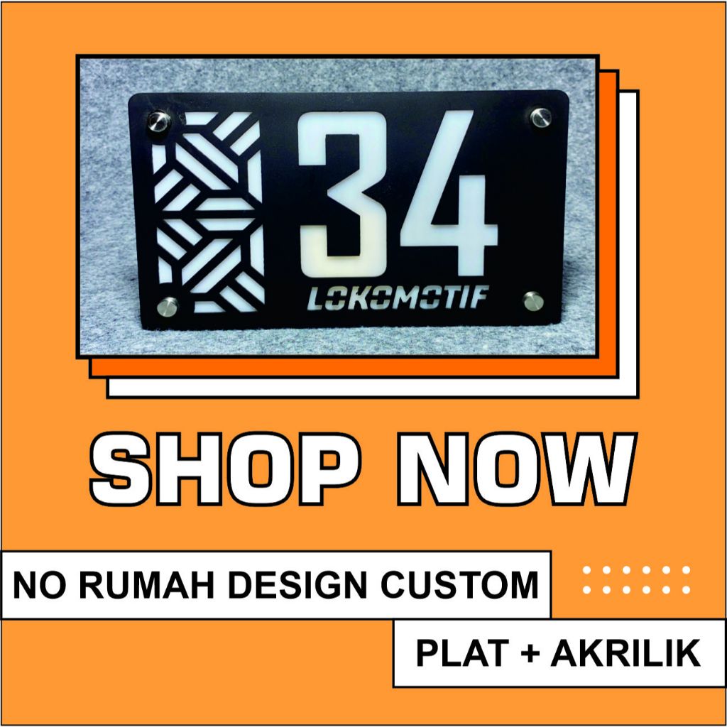 Jual Nomor Rumah Minimalis Plat & Akrilik / Nomor Rumah Custom Estetik ...