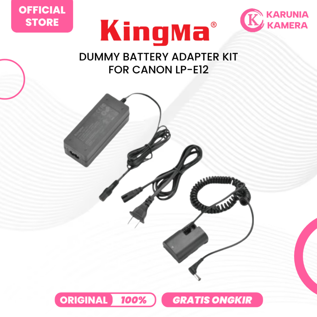 Jual KingMa Canon LP-E12 Dummy Battery Kit with AC Power Supply Adapter ...