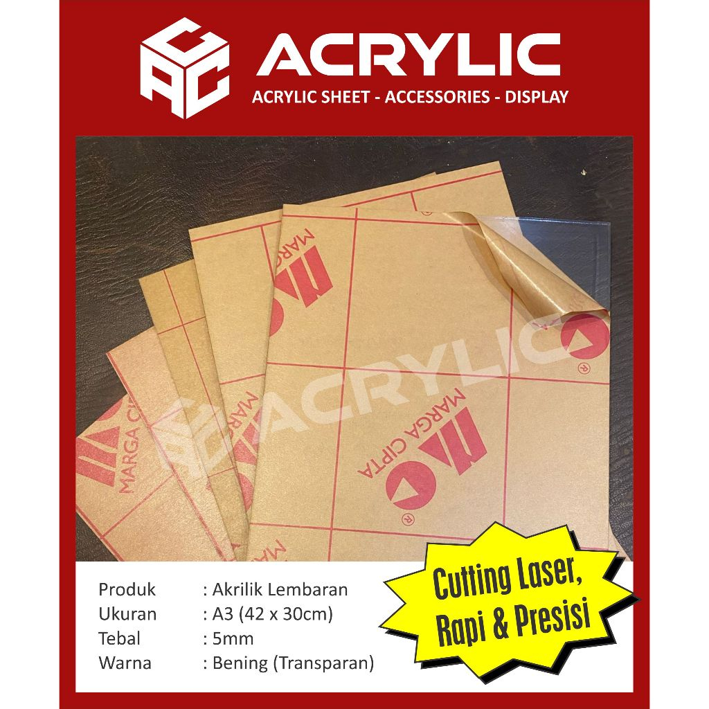 Jual AKRILIK / Acrylic lembaran A3 Bening tebal 5 mm | Shopee Indonesia