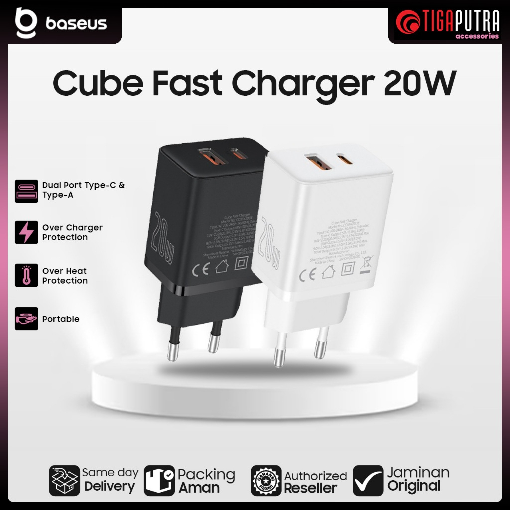 Jual Baseus Kepala Charger Adaptor GAN/Type A+C (20W/25W/30W/65W ...