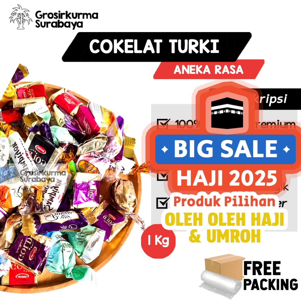 Jual COKELAT TURKI ARAB 1KG Produk Fresh Baru Khas Timur Tengah Untuk ...