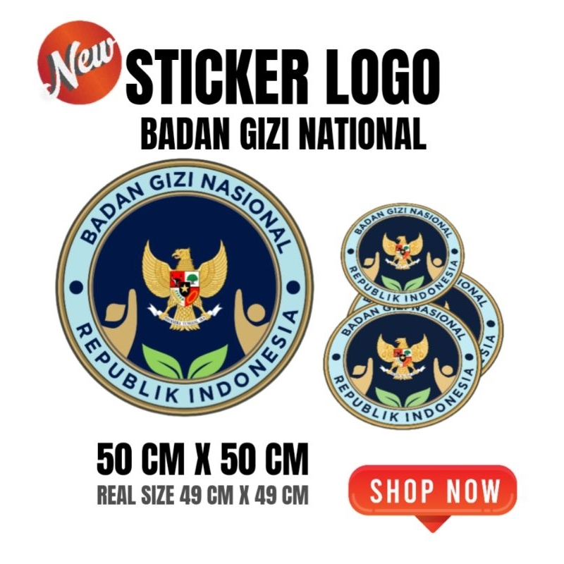 Jual Stiker Sticker Logo Badan Gizi Nasional ukuran 50 cm x 50 cm ...