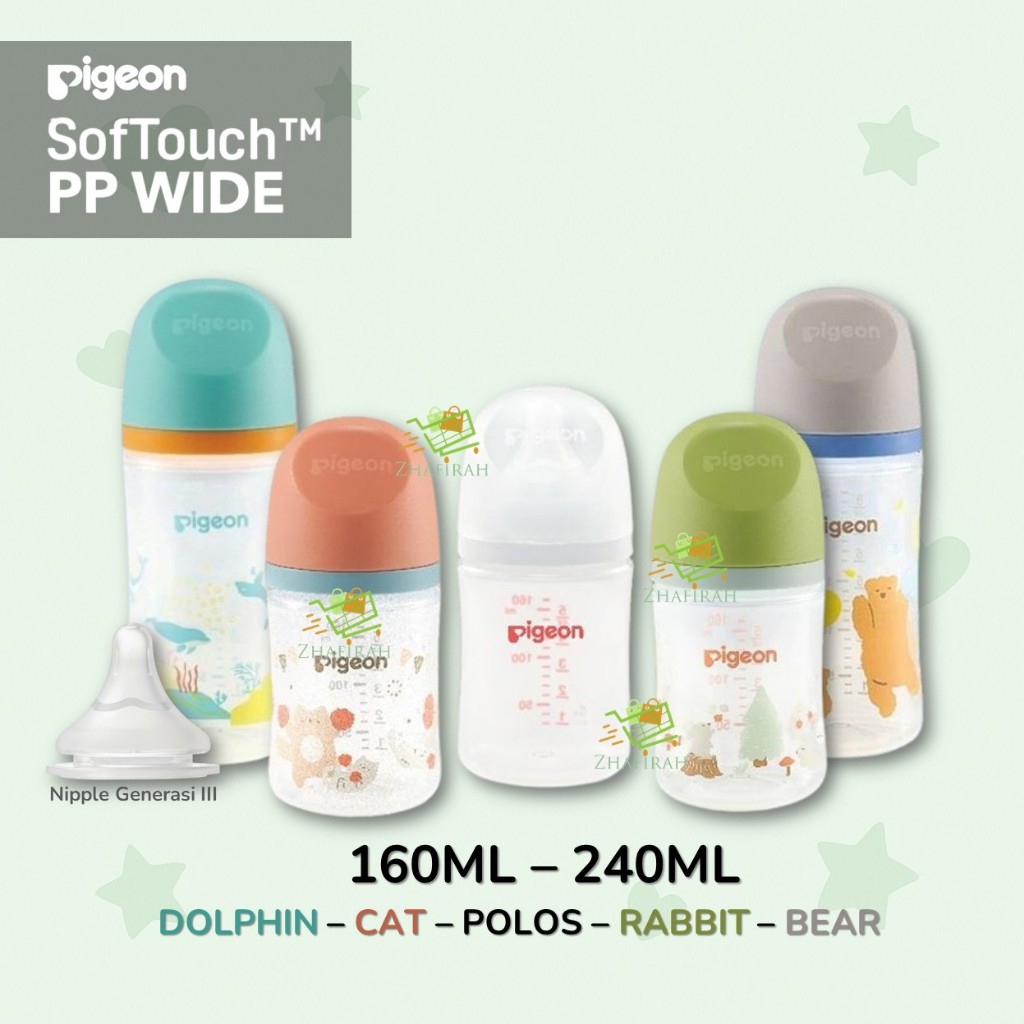 Jual Botol Susu Pigeon Wide Neck 160ml 240ml Gen 3 — Botol Susu Pigeon Generasi 3 | Shopee Indonesia
