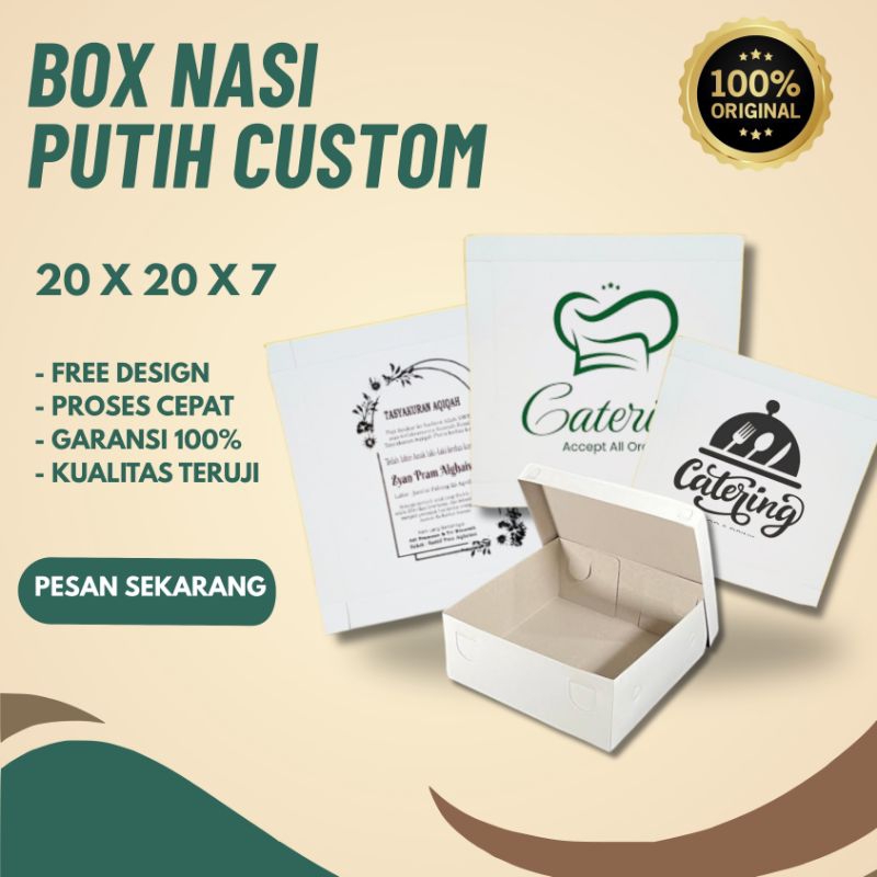 Jual DUS NASI CUSTOM SABLON DUPLEK 20 X 20 X 7 BOX NASI CUSTOM KOTAK ...