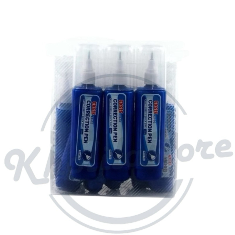 Jual (12 pcs) Correction Pen Botol Biru / Tipe X Mata Besi Exsis EX-02 ...