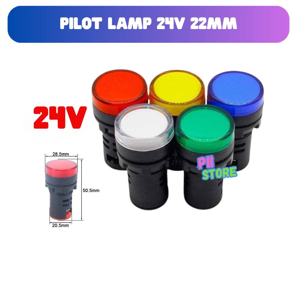 Jual PILOT LAMP 22MM 24V AD16-22D 20MA LAMPU PANEL / PILOT LAMPU 24V ...