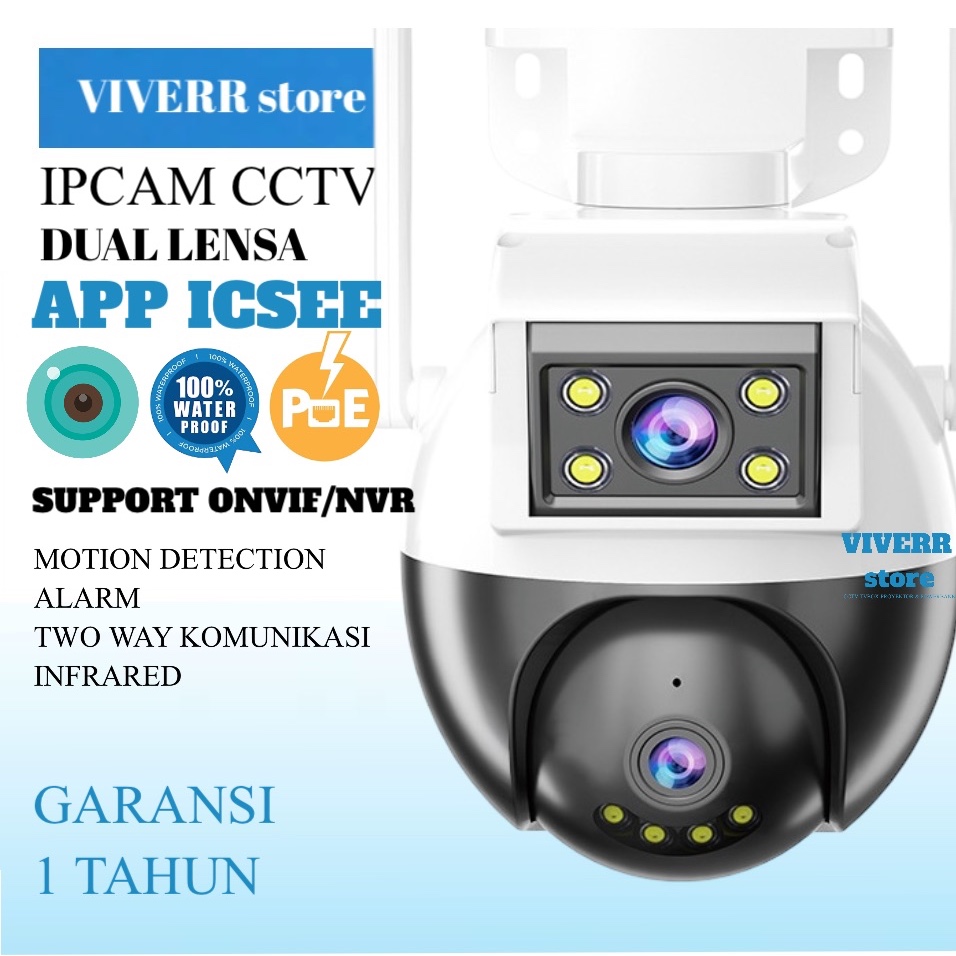 Jual ICSEE Kamera cctv wifi ptz ip 8MP 4K Wifi Outdoor Indoor 5X Zoom ...