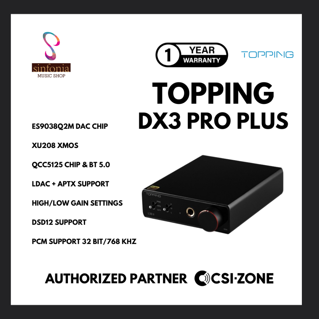 Jual Topping DX3 Pro + / DX3 Pro Plus Bluetooth 5.0 DAC / Amplifier ...