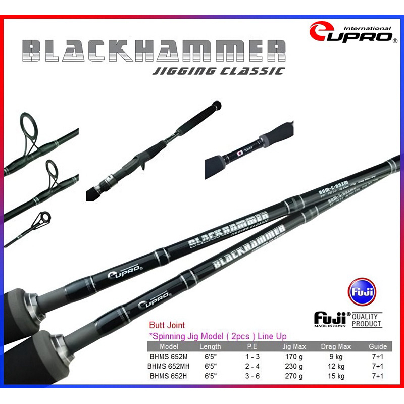 Jual Eupro BLACK HAMMER Spinning / Overhead Rod - Joran Jigging Dasaran ...