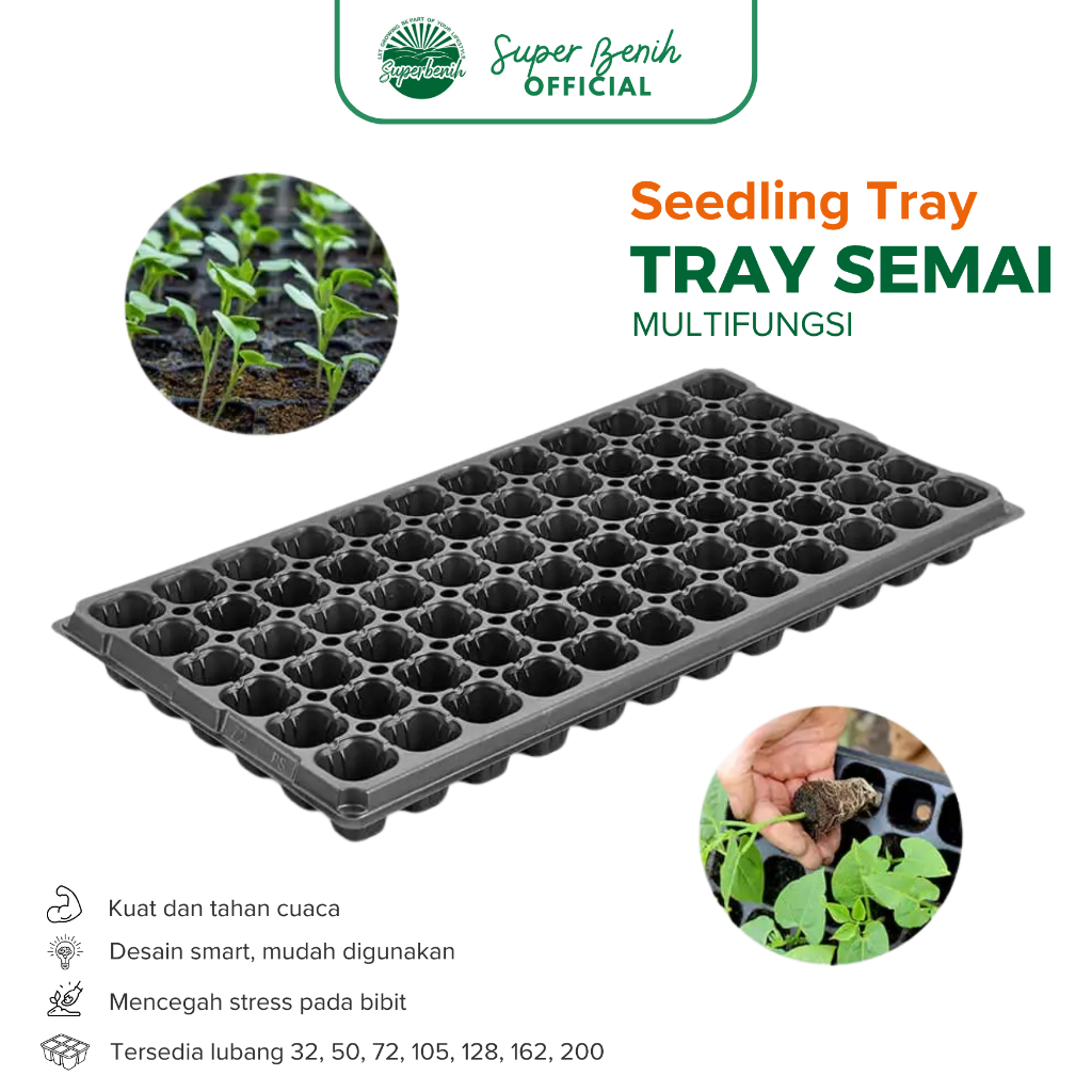 Jual Tray Semai Bibit Sayuran, Bunga, Lubang 32, 50, 72, 105, 128, 162 ...