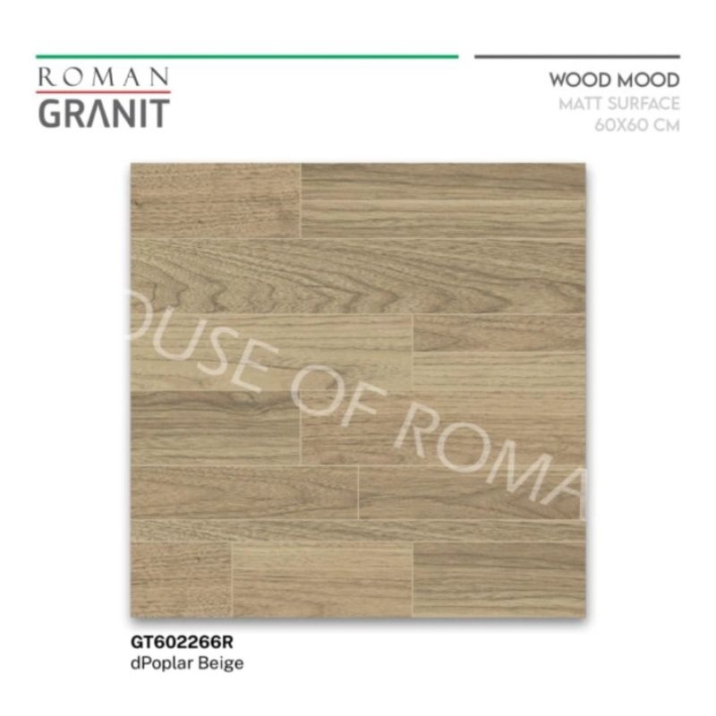 Jual Roman Granit 60x60 Kayu/ GT602266R dPoplar Beige/ lantai kayu ...