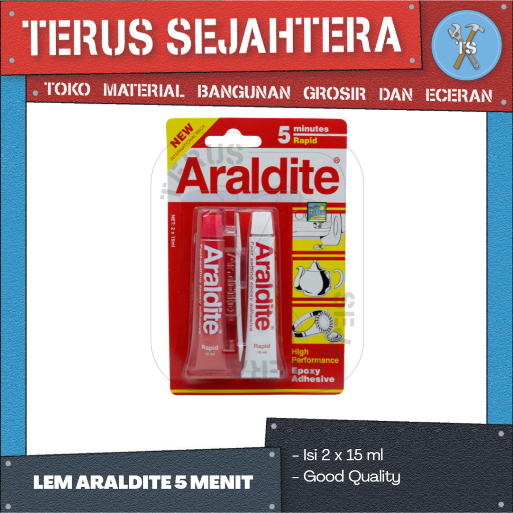 Jual Lem Araldite 5 Menit // Lem Epoxy // Lem Kaca, Logam, Kayu ...