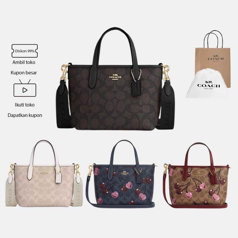 Jual Coach City Mini Tote Bag In Signature Canvas With Cherry Print ...