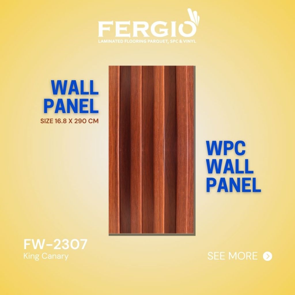 Jual FERGIO Wood WPC Wall Panel - FW2307 King Canary | Wallboard WPC ...