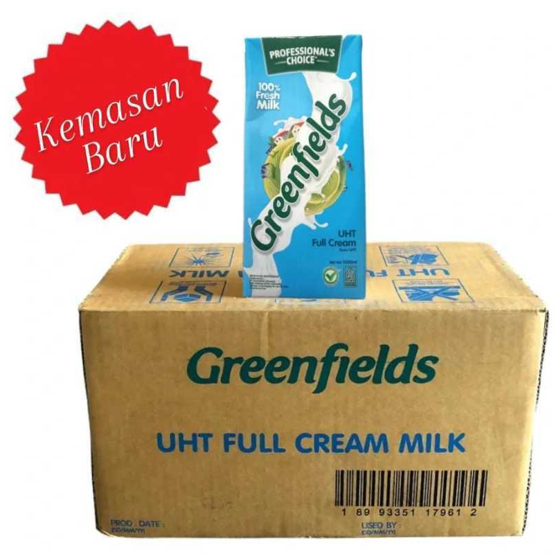 Jual Greenfields Susu UHT Full Cream Milk 1000ml (isi 12) - KARTON | Shopee Indonesia