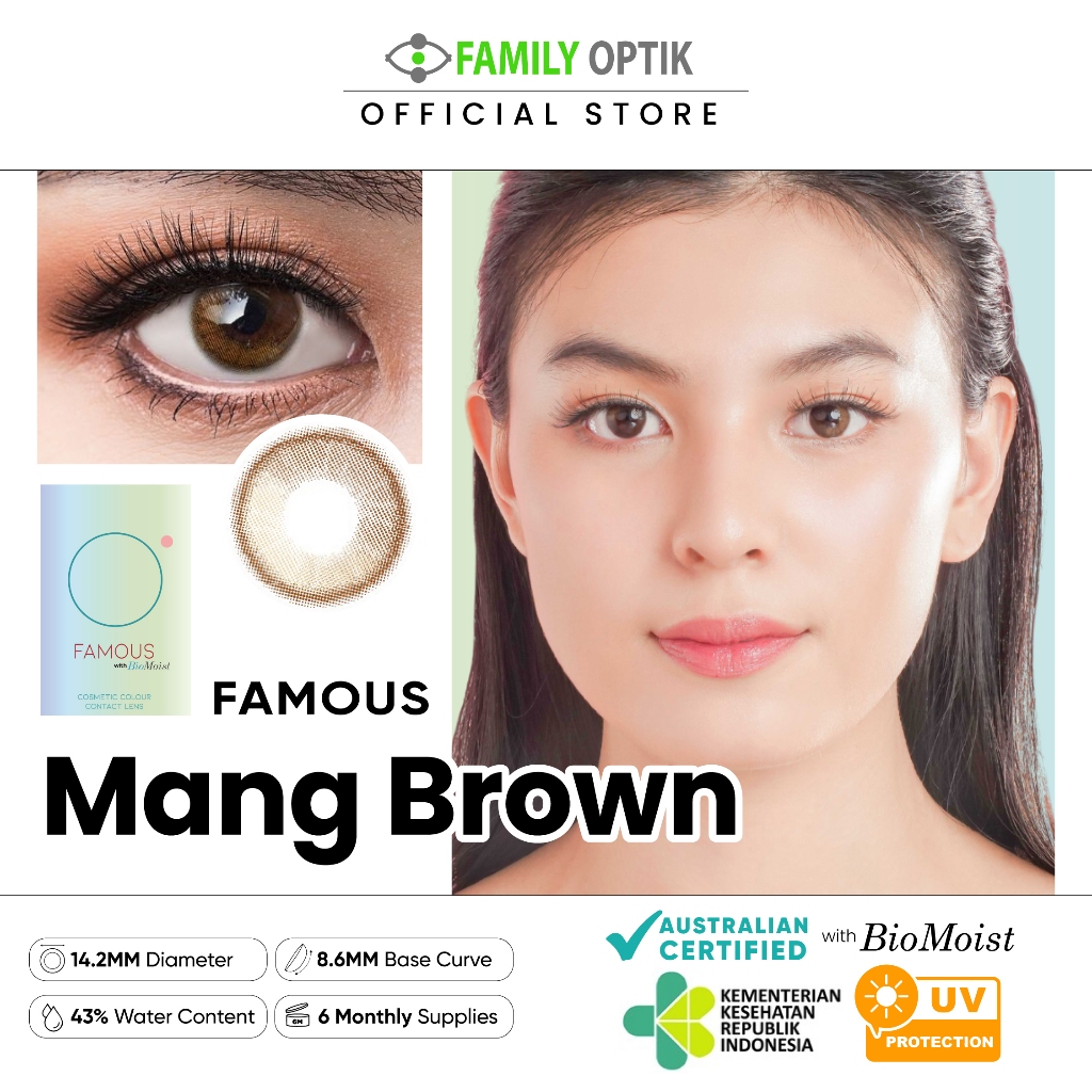 Jual Famous With Biomoist Mang Brown Monthly Softlens Warna | Shopee ...