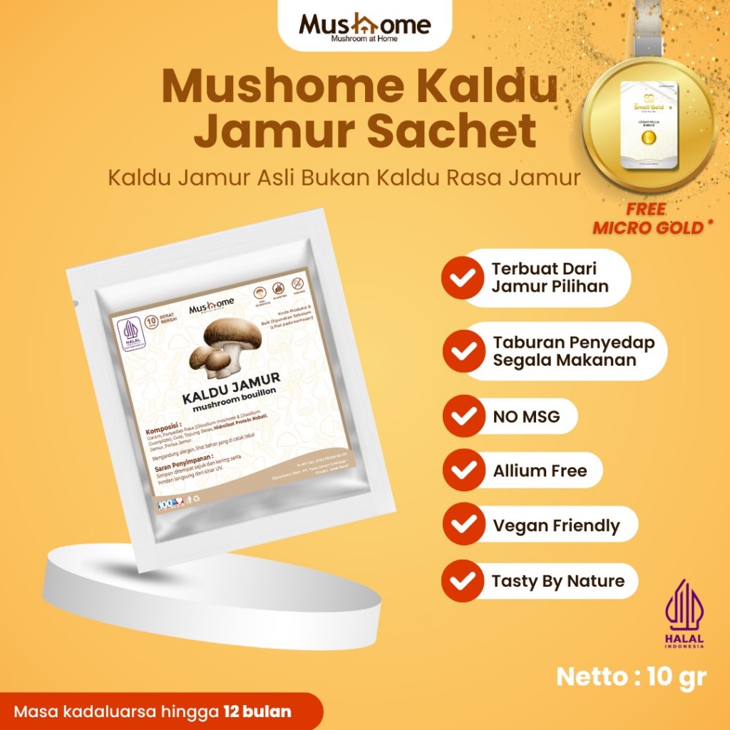 Jual Mushome Kaldu Jamur Asli Non MSG | Kaldu Jamur Sachet 10gr | Sehat ...