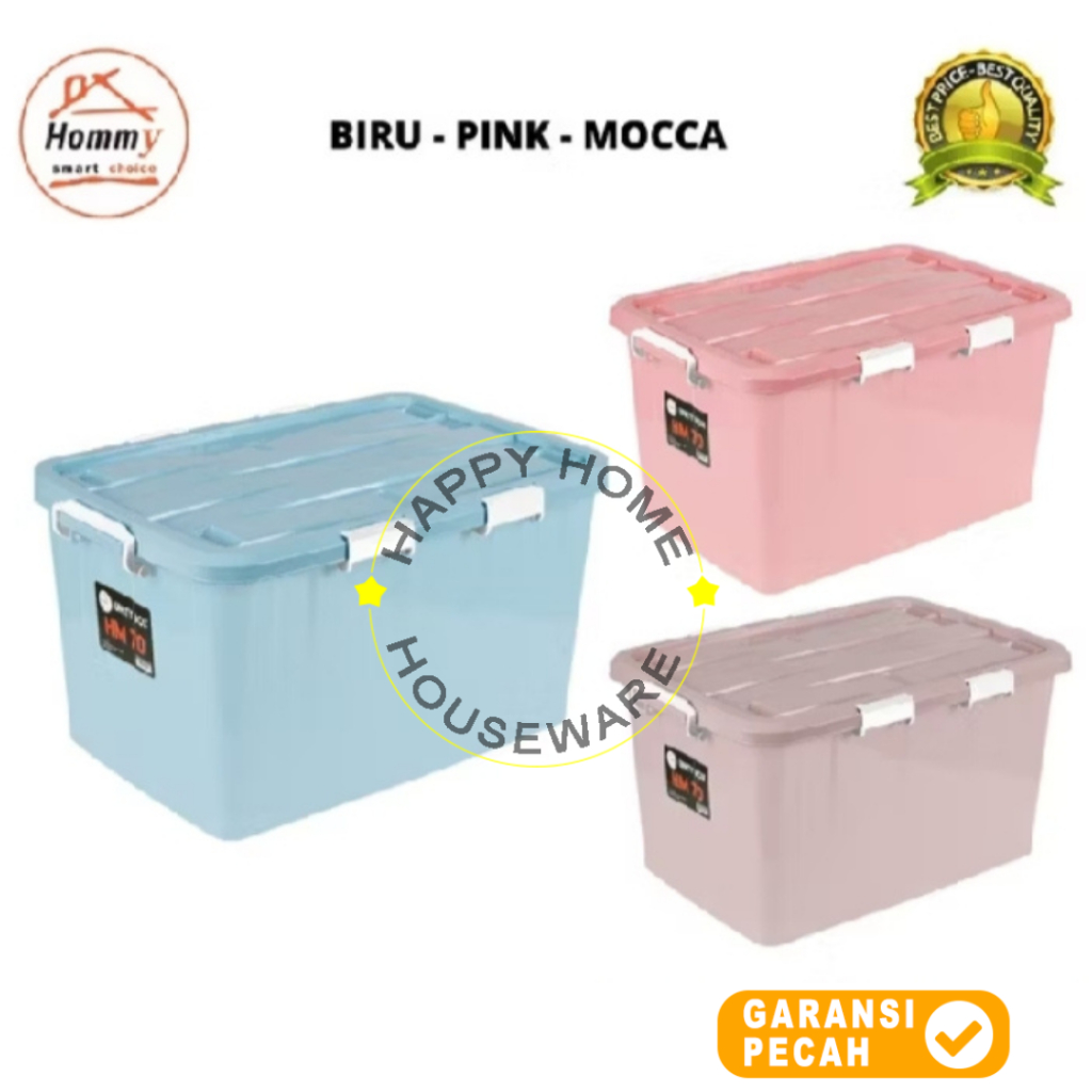 Jual HOMMY Container Box Unity + Roda | Kotak Penyimpanan Serbaguna 70L ...