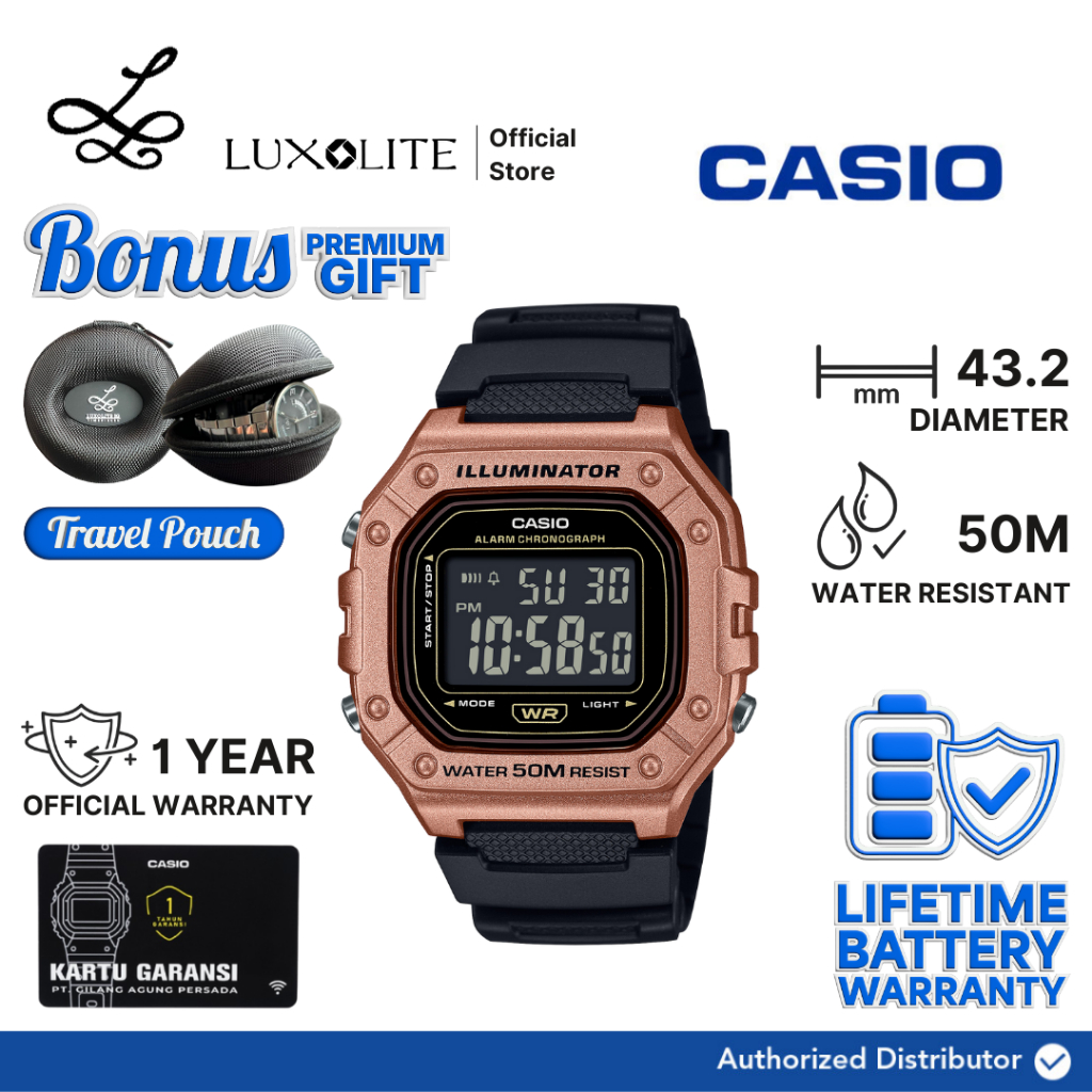 Jual [Luxolite] CASIO Jam Tangan Pria Digital Sporty W-218HM-5BVDF/W ...