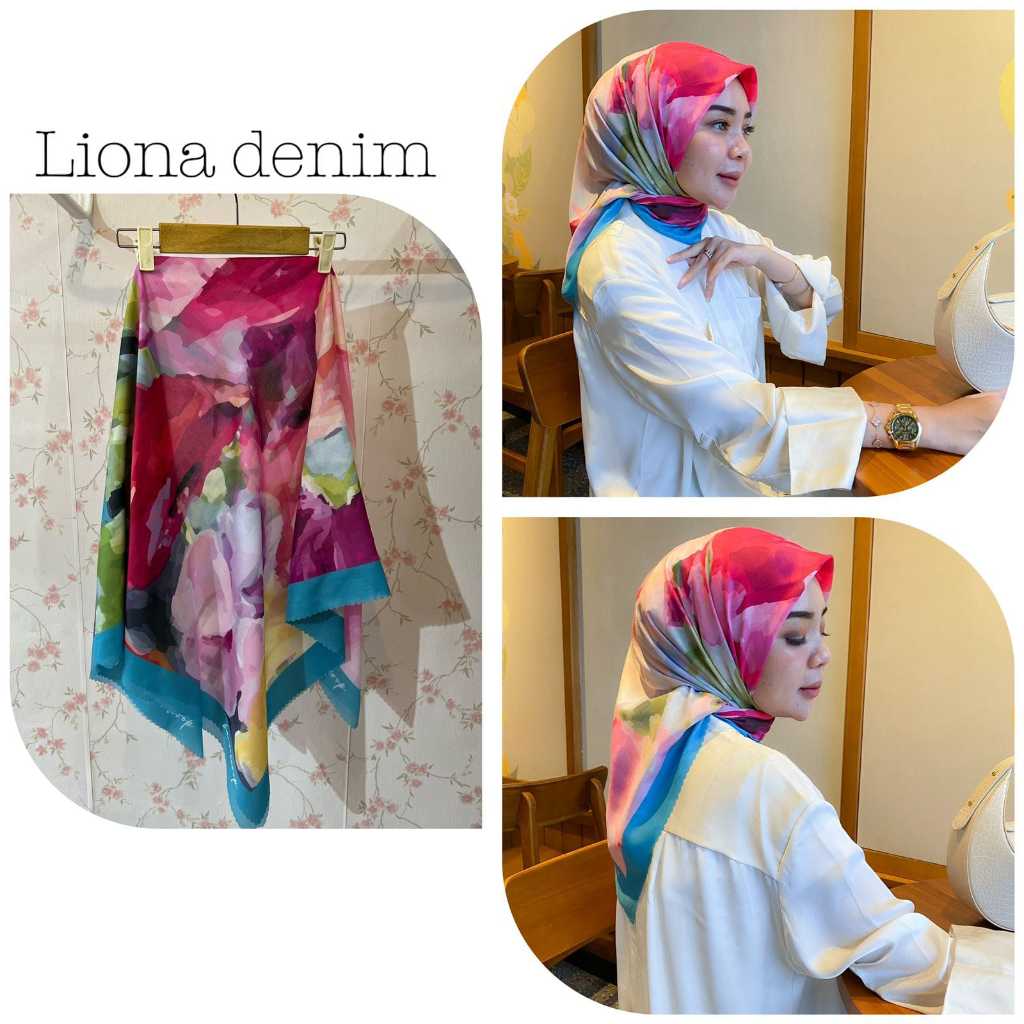 Jual Baniescoop - Hijab Voal Motif Ultrafine Liona Denim Series Premium ...