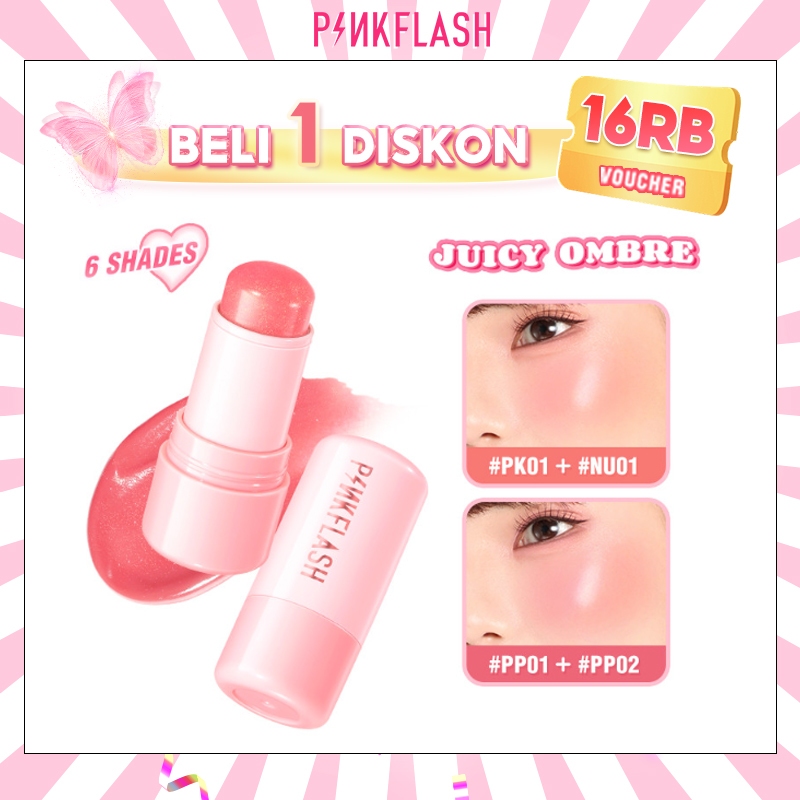 Jual PINKFLASH Multi-Use Watery Blush Stick Pigmented Long-lasting ...