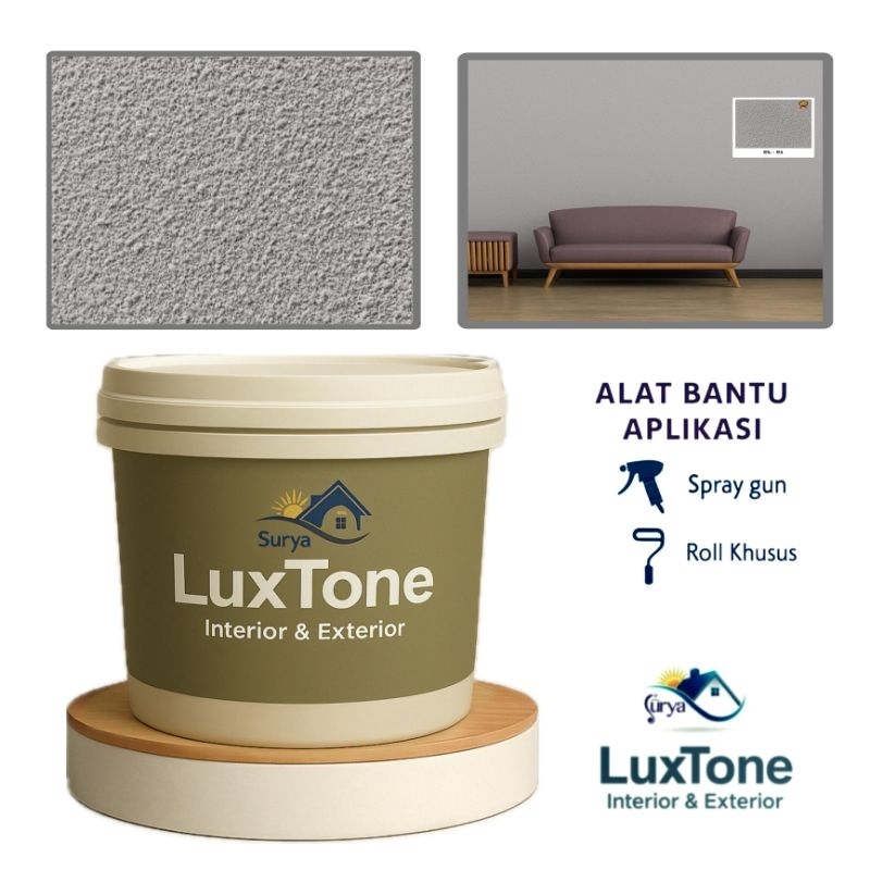 Jual Cat Dinding Tekstur Kamprot CL -01 Abu Muda | Finishing Interior ...