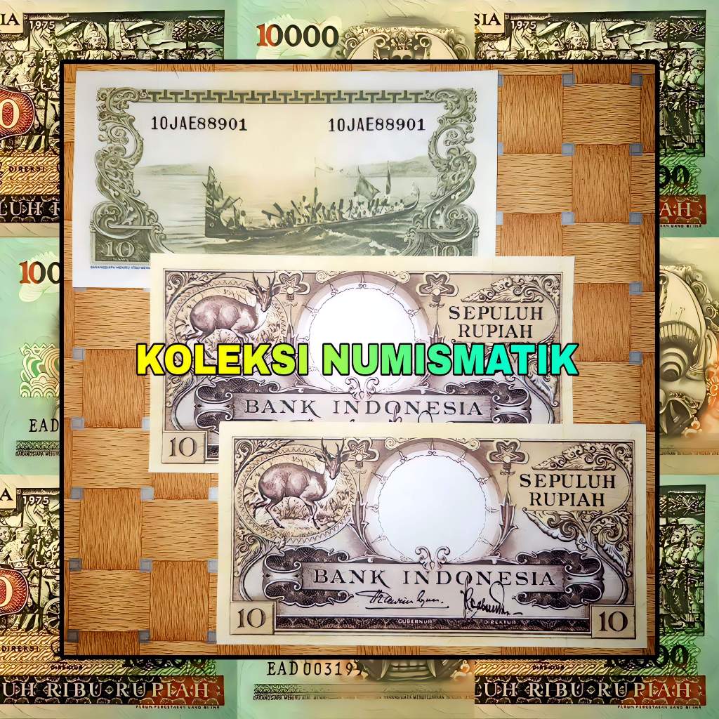 Jual SOUVENIR REPRO UANG KERTAS KUNO INDONESIA 10 RUPIAH SERI HEWAN ...