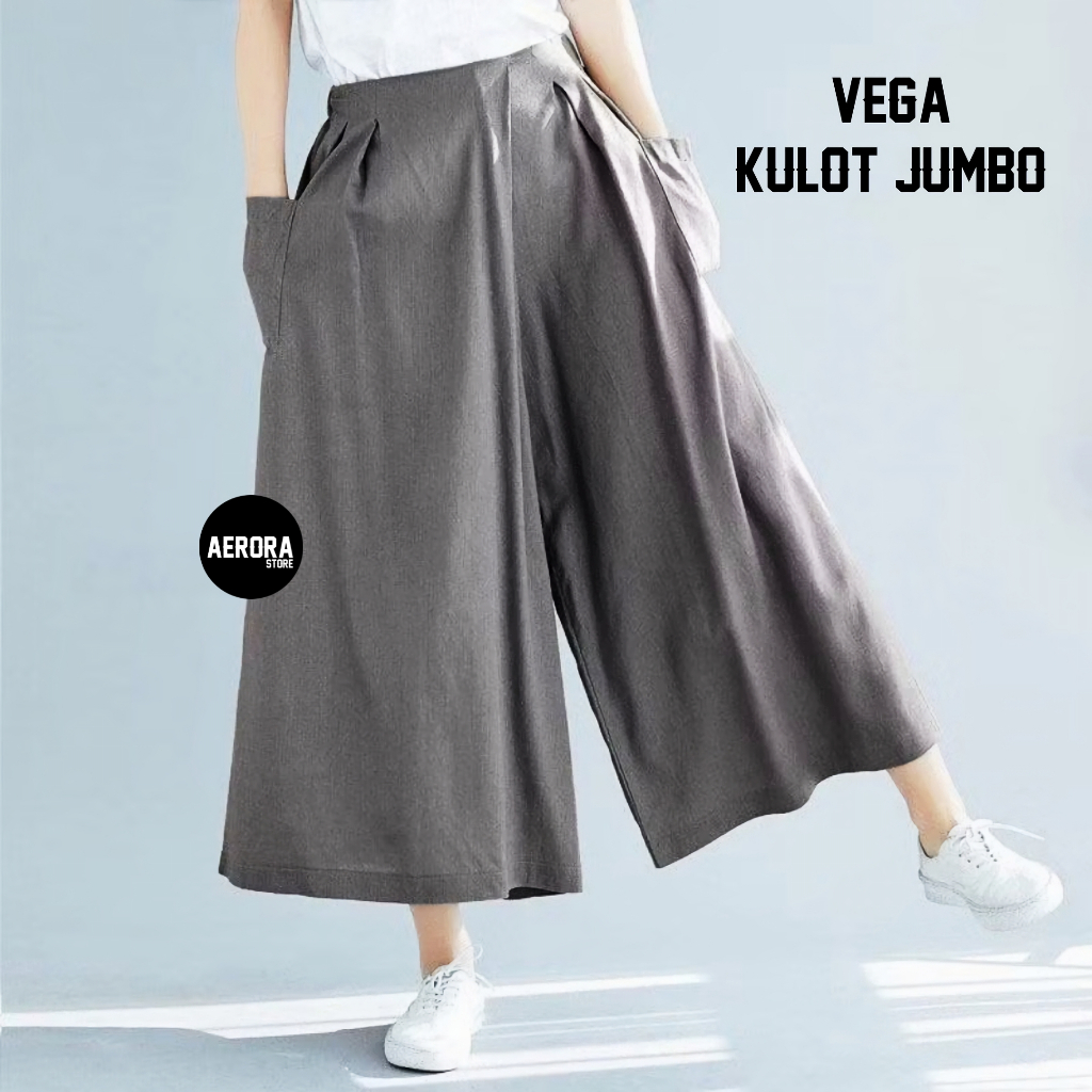 Jual Aerora Celana Kulot Panjang Katun Twill Wanita Jumbo Big Size ...