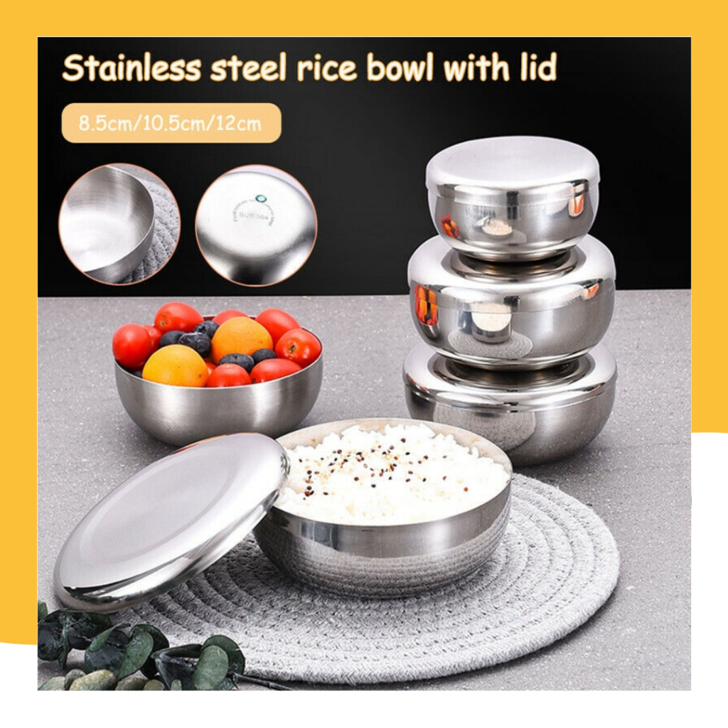 Jual Korean Rice Bowl Mangkuk Makan Korea Stainless Mangkok BK-01 10cm ...