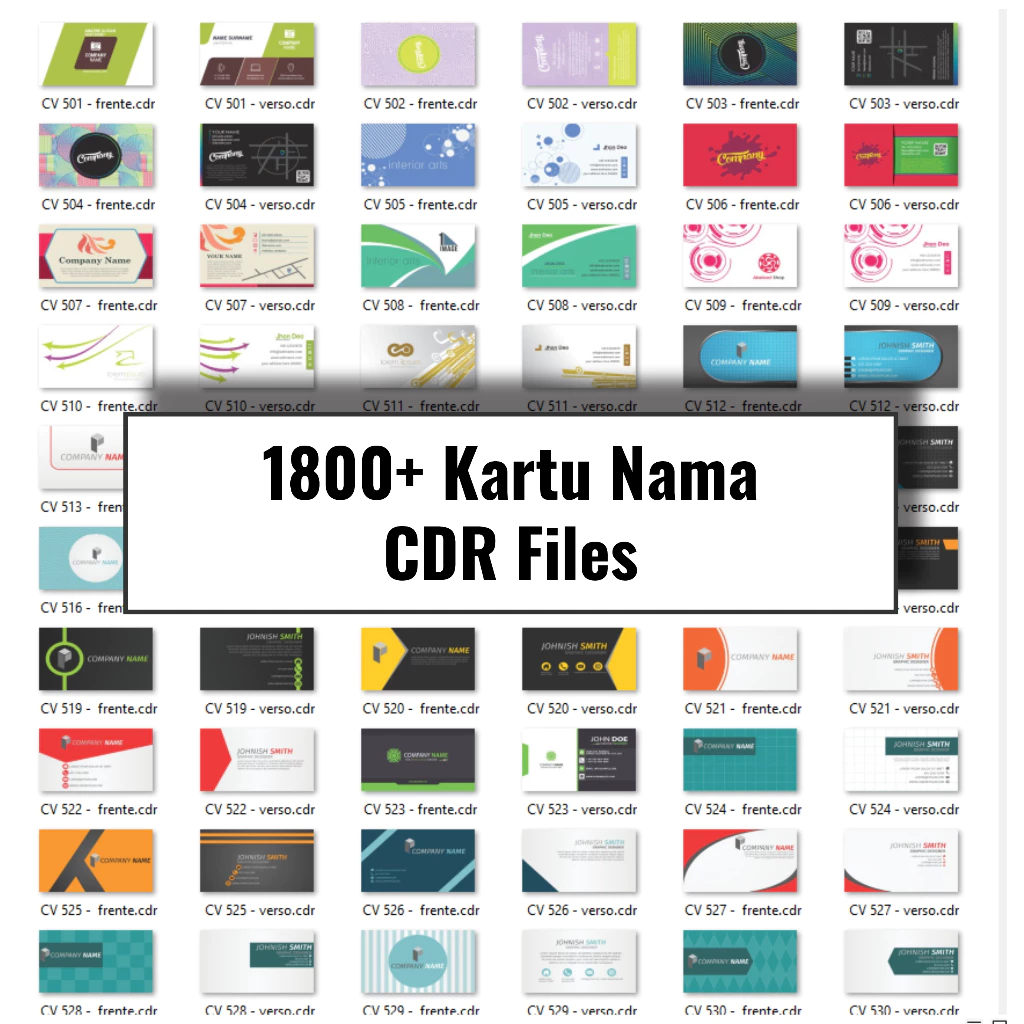 Jual 1800+ Kartu Nama - Template Bisa Edit Siap Cetak Format CDR ...