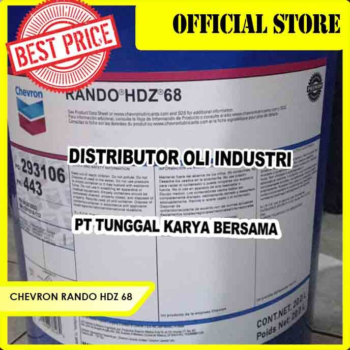 Jual CHEVRON RANDO HDZ 68 ( Hydraulic And Vacuum Pump Oil ) | Shopee ...
