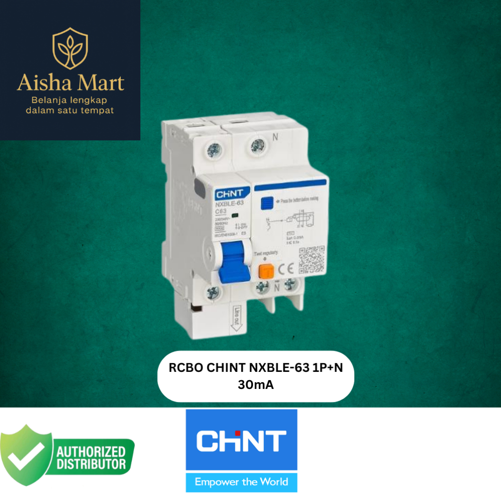 Jual RCBO CHINT NXBLE-63 10A 1P+N 30mA | MCB + ELCB Proteksi Bocor & Hubung Singkat | Shopee ...