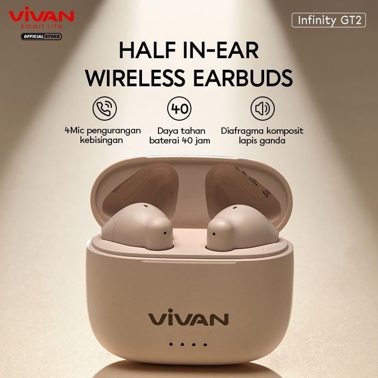 Jual EARPHONE VIVAN TWS INFINITY GT2S WHITE&BLACK | Shopee Indonesia