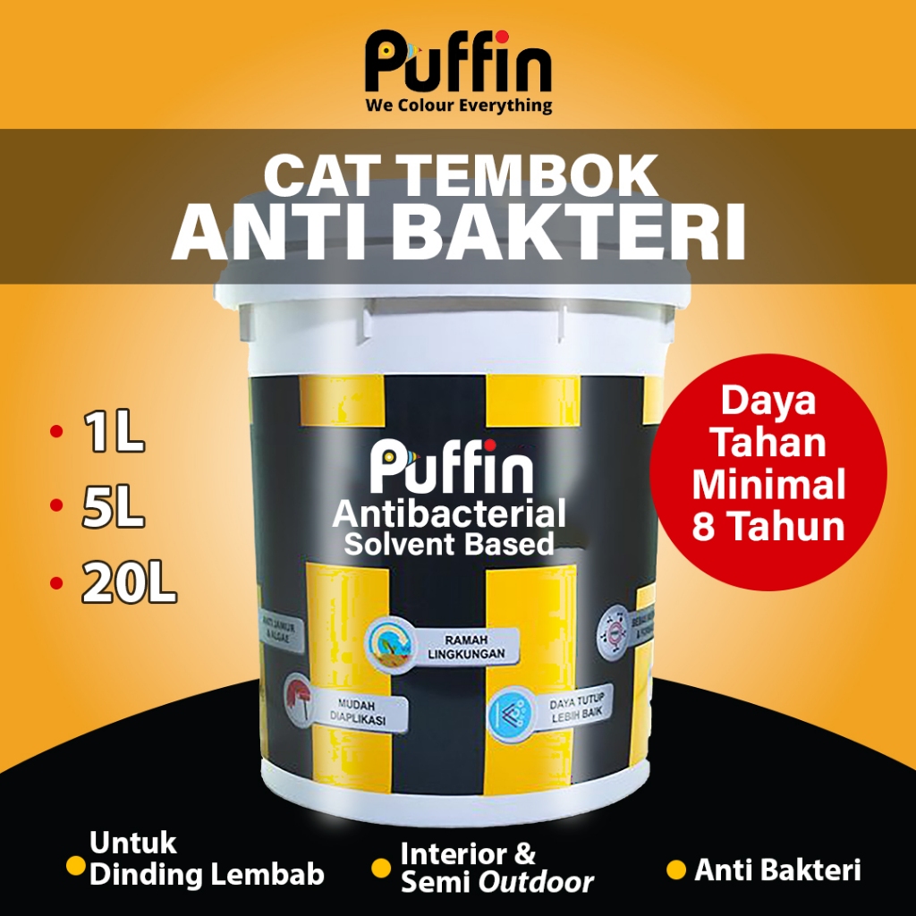 Jual Puffin Cat Tembok Anti Bakteri Solvent Based 1L dan 5L | Shopee ...