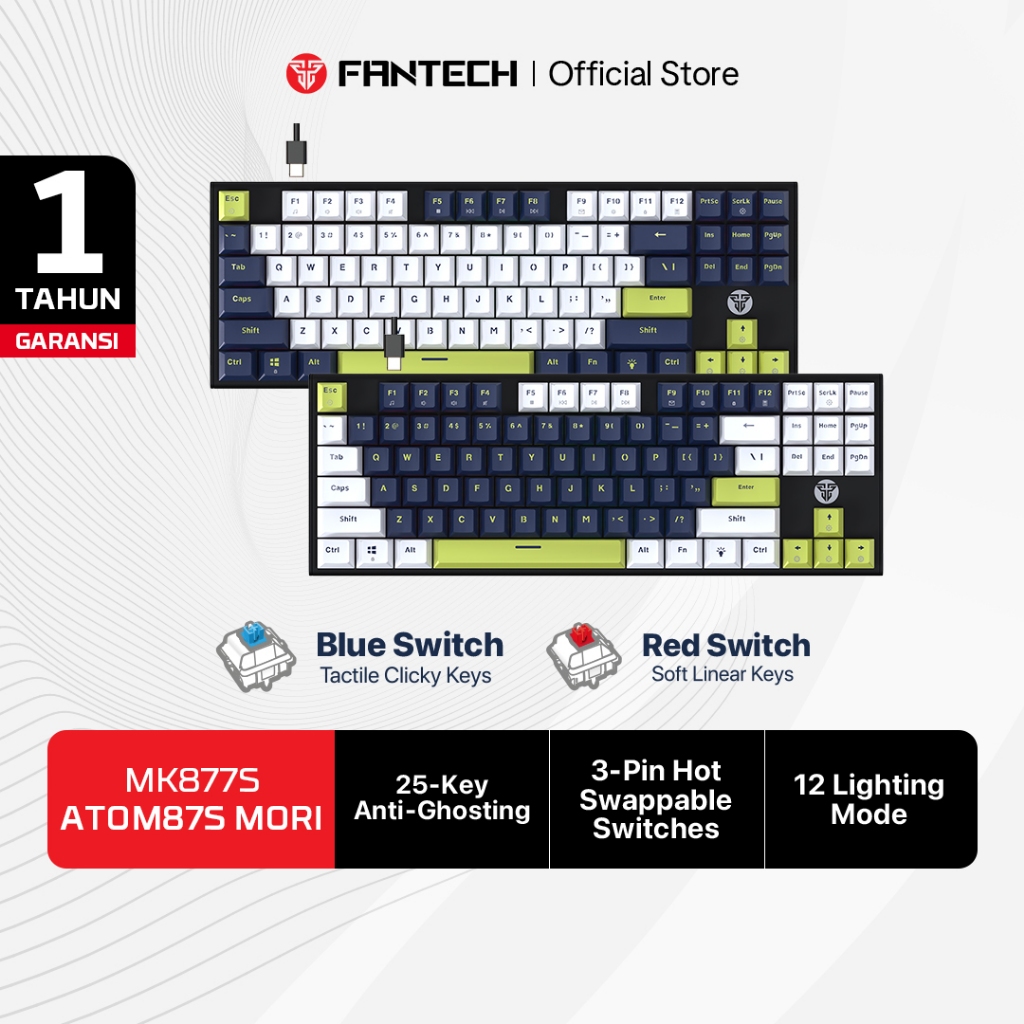 Jual Fantech ATOM MORI SERIES Keyboard Mechanical Gaming ATOM87 Layout ...