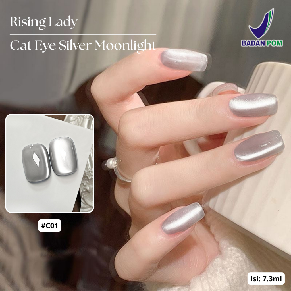 Jual [ COD ] Rising Lady 7.3ml Kutek Gel Cat Eye Warna Silver Moonlight ...