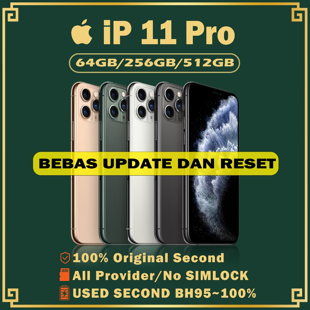 Jual iPhone 11 Pro 256GB/64GB Original Fullset Mulus Second Good Conditions Original 100% ...