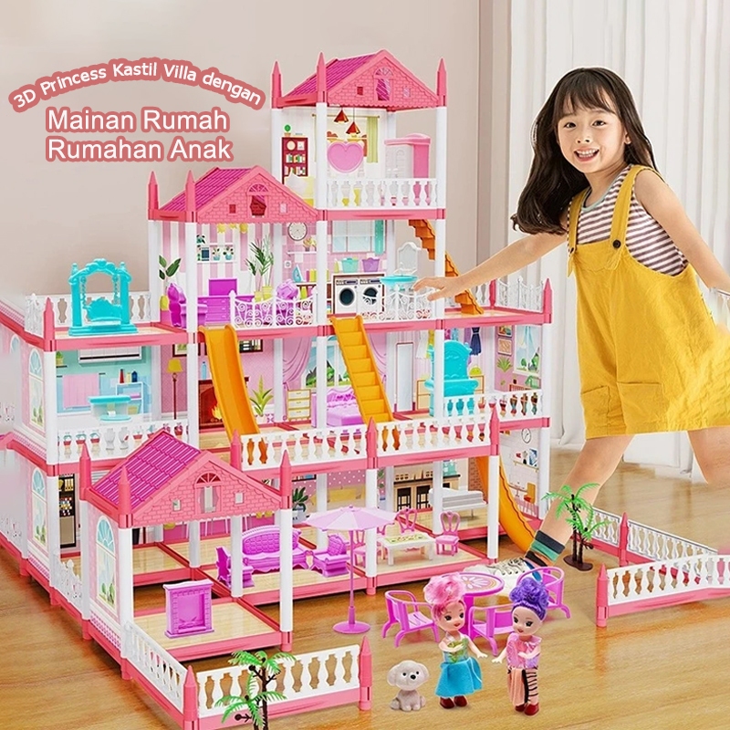 Jual Mainan Rumah Rumahan Anak Perempuan 3D Princess Kastil Villa ...