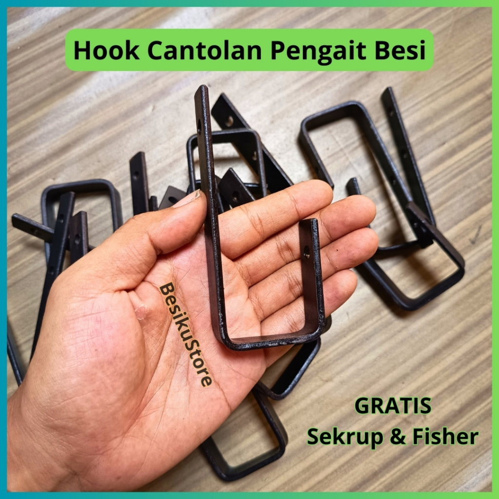 Jual Pengait Besi Hook Cantolan Centelan L Tebal Gantungan Dinding ...