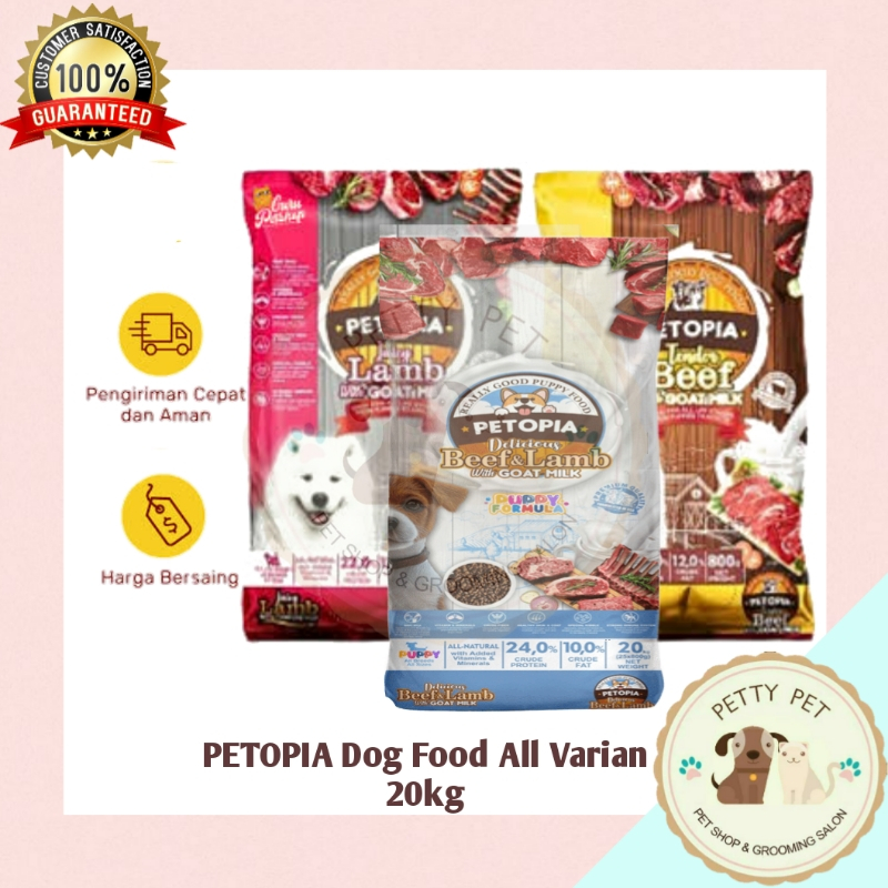 Jual Petopia Dog Food Lamb Beef 20kg Makanan Anjing Pet Food Dry Food ...