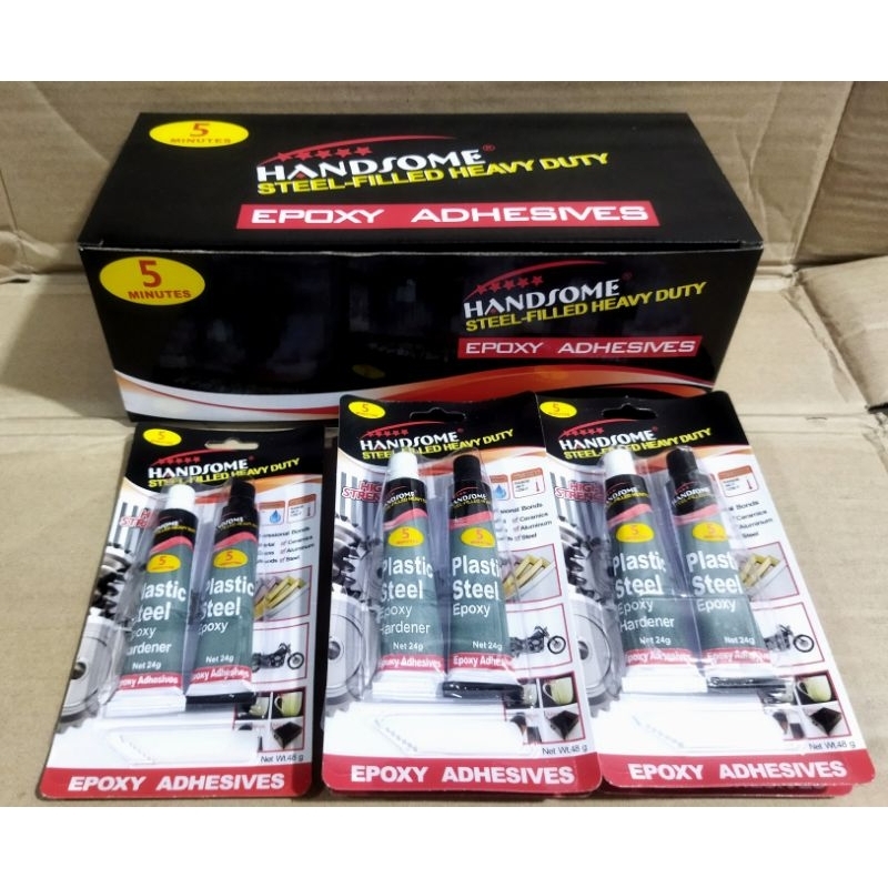 Jual Lem Besi HANDSOME Lem Plastic Steel 5 menit 48gram Epoxy steel ...